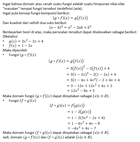 1. Tentukan domain (gof)(x) dan (fog)(x), jika g(x...