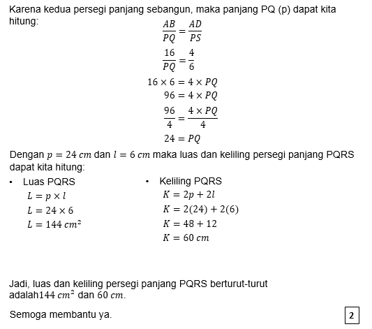 Diberikan dua buah persegi panjang ABCD dan perseg... Diberikan dua buah persegi panjang ABCD dan perseg...