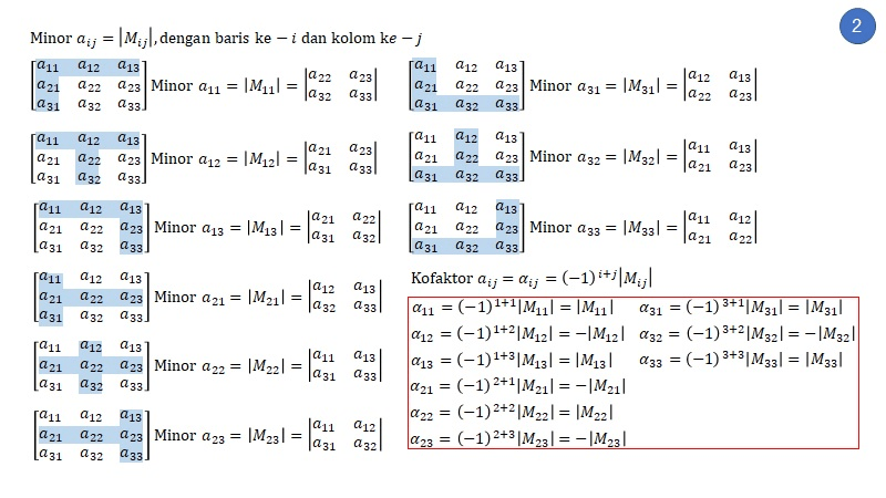 Tentukan invers matriks berordo 3x3 berikut. A=[(1...