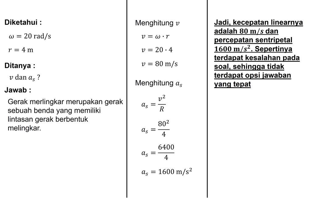 Kecepatan putaran baling-baling helikopter sebesar...