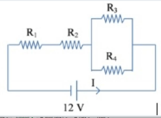 Jika R1= R2 = 2 Ω, R3 = R4 = 4 Ω , Maka berapakah ...