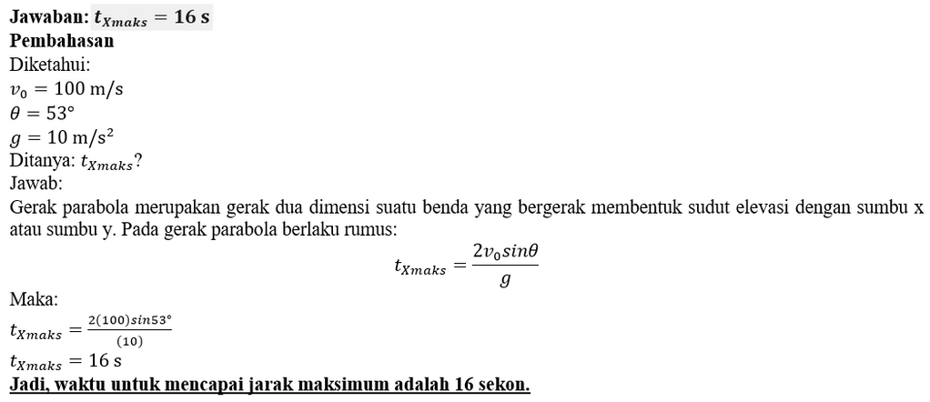 Sebutir peluru mortir ditembakkan pada sudut 53 to...