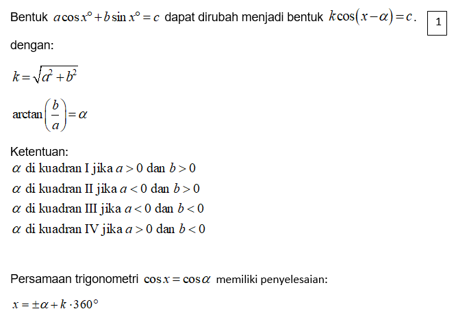 tentukan himpunan penyelesaian -√3 cos x + sin x