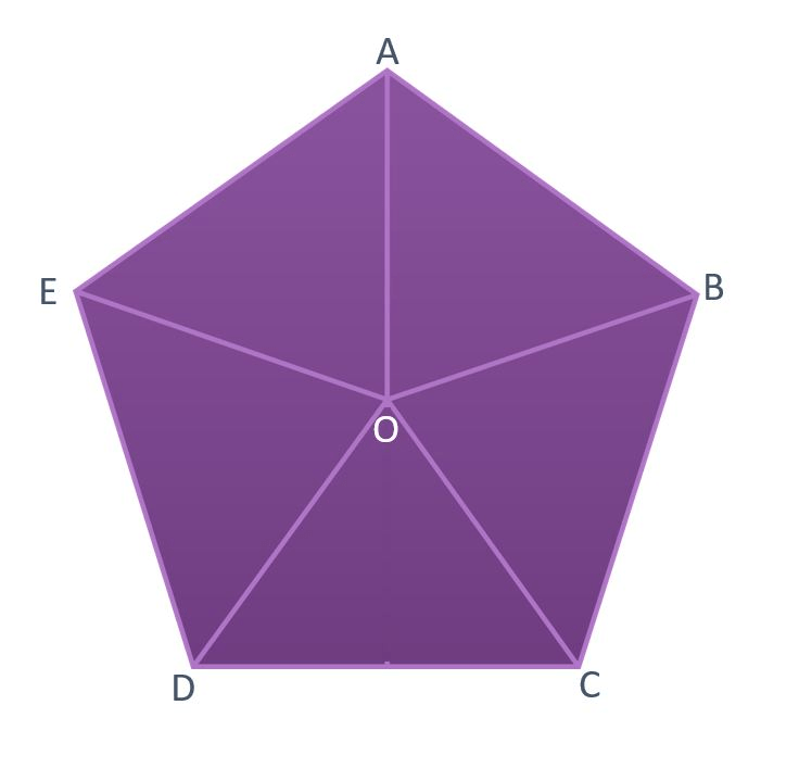 ABCDE adalah segilima beraturan dengan O adalah ti...