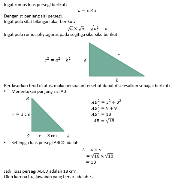 Perhatikan gambar berikut! Jika jari-jari lingkara... Perhatikan gambar berikut! Jika jari-jari lingkara...