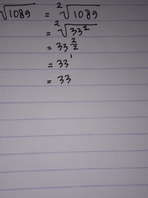 sederhanakanlah bentuk akar √1089...