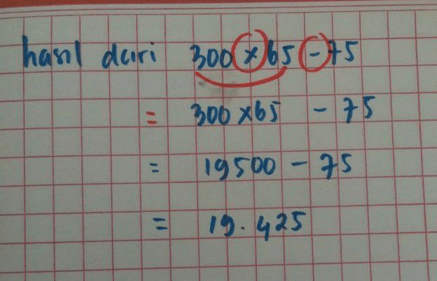roboku,apa hasil dari 300×60-75.?...