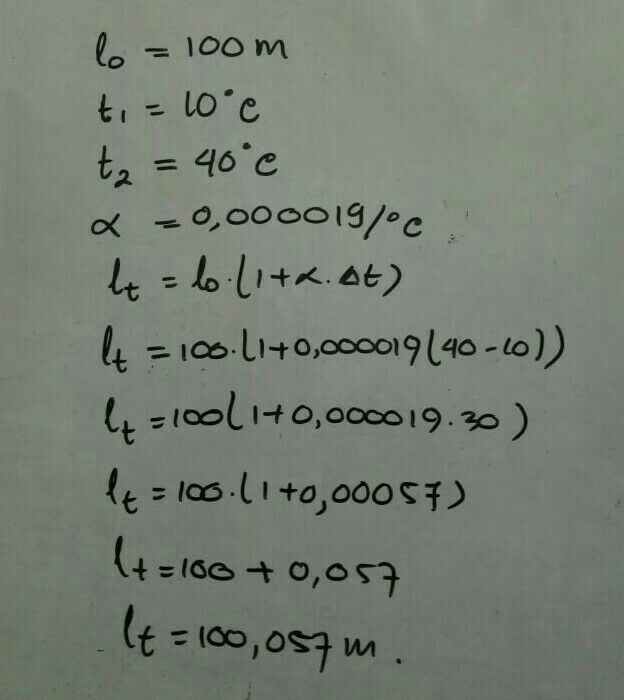 Sebatang logam mulia mula panjang nya 100m cm dipa...
