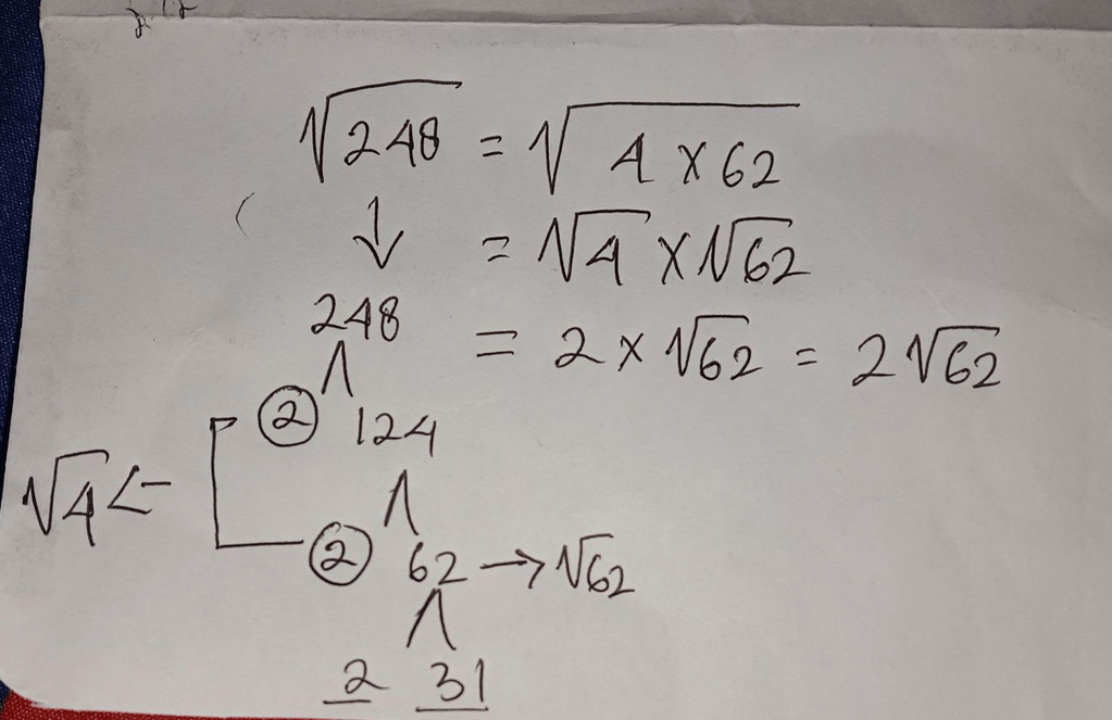 akar pangkat 2 dari 248 adalah...