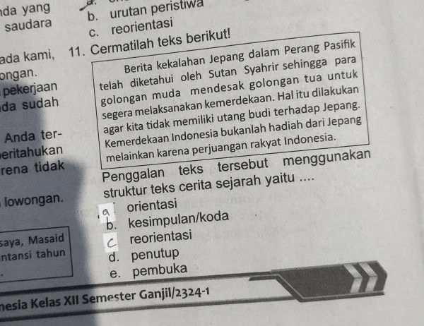 11. Cermatilah teks berikut berita Berita kekalaha...