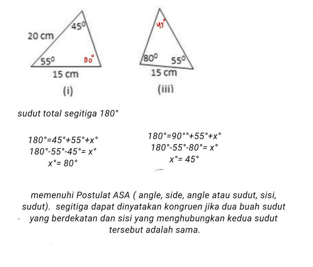 segitiga-segitiga yang saling kongruen adalah... a...