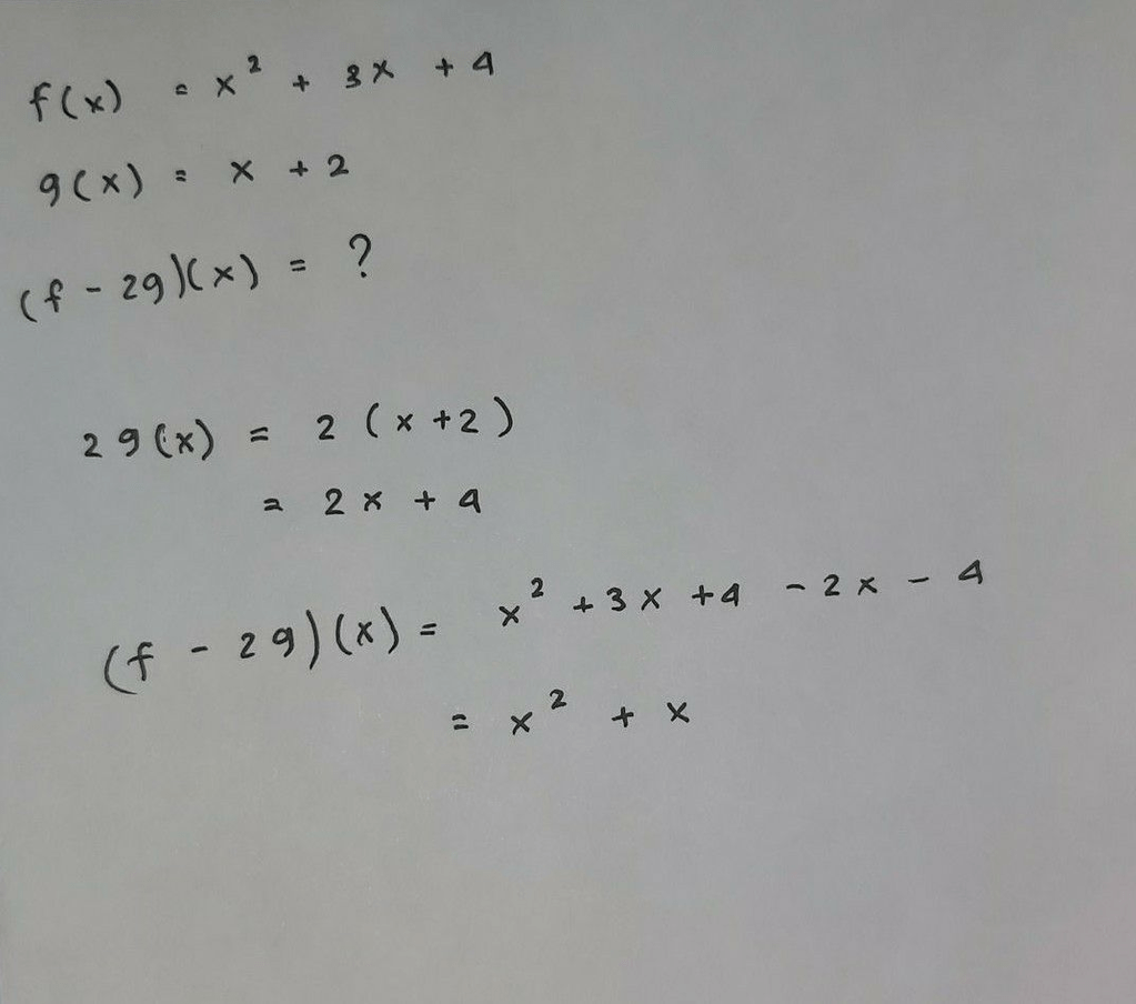 Diketahui fungsi f(x) = x² + 3x + 4 dan g(x) = x