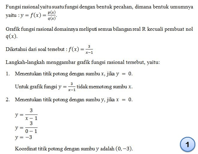 gambarkan. sketsa grafik fungsi rasional berikut.l...