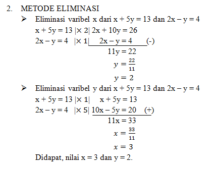 Tentukan nilai x dan y dari persamaan berikut deng...