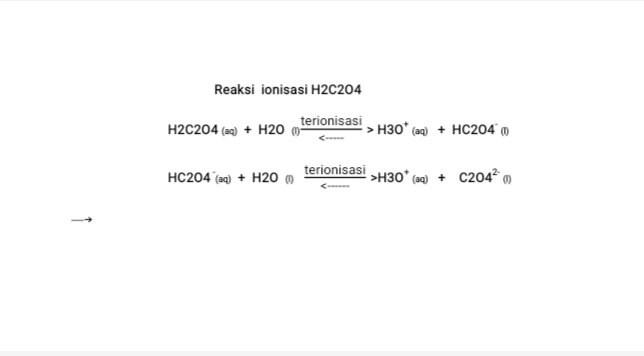 reaksi ionisasi H2C2O4...
