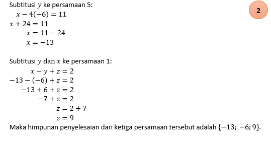 Tentukan himpunan penyelesaian SPLTV berikut. x-y...