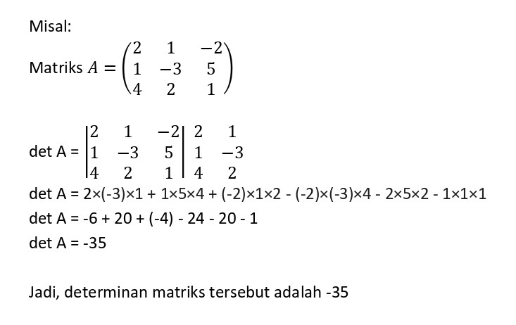 3 . Tentukan determinan dari matriks: a. (,(,2,,1,...