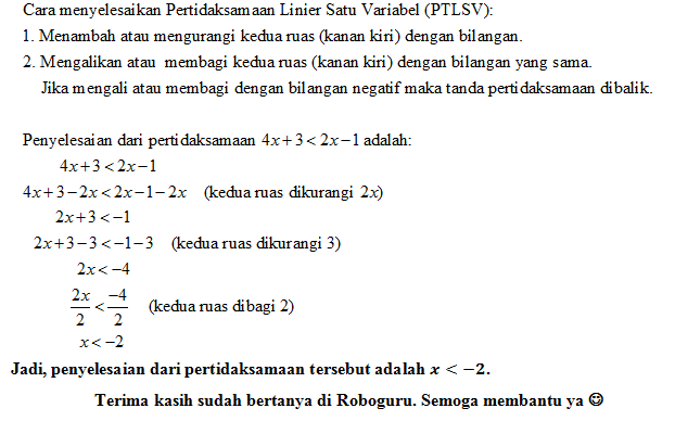 Selesaikan pertidaksamaan berikut. 4x+3 Selesaikan pertidaksamaan berikut. 4x+3