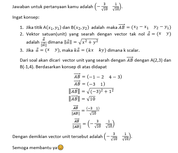 tentukan vektor unit yang searah dengan vektor A(2... tentukan vektor unit yang searah dengan vektor A(2...