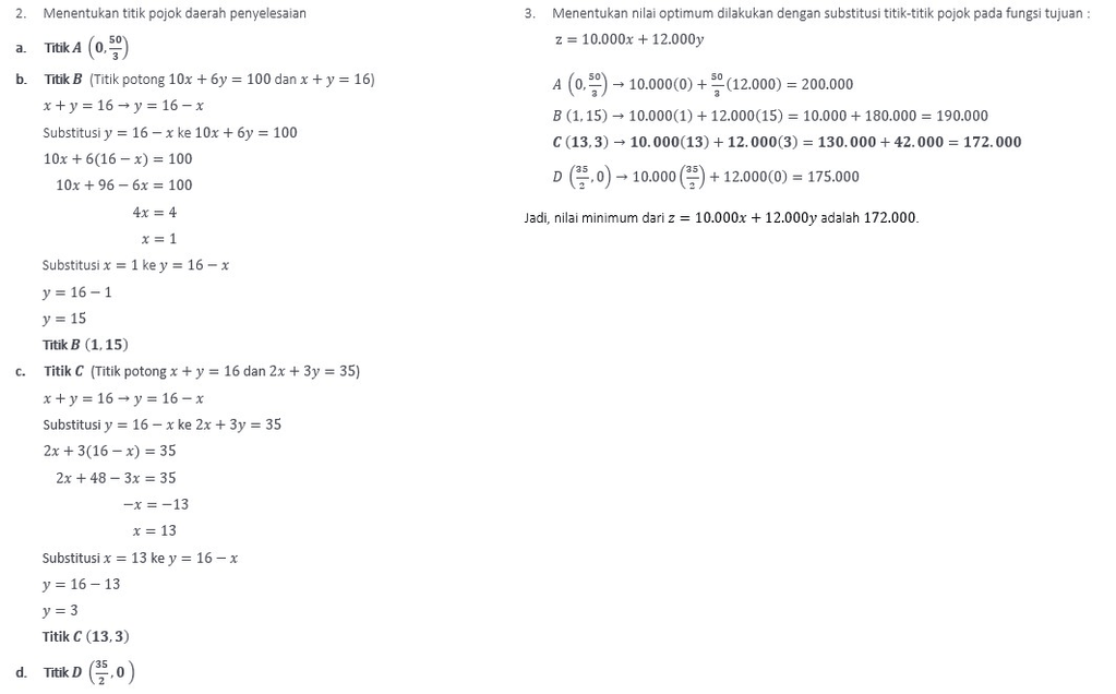 Tentukan nilai z optimum (maksimum atau minimum) d...