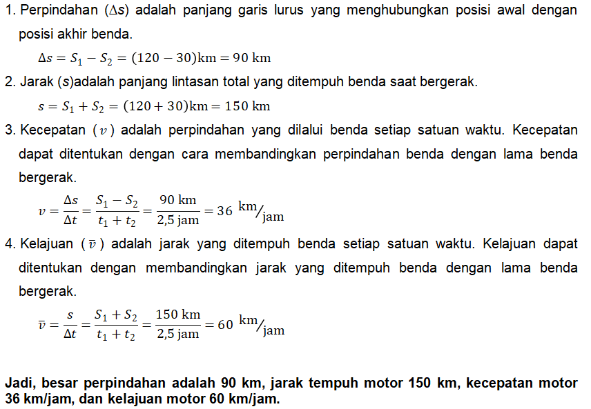 sebuah motor menempuh jarak 120km dalam waktu 2 ja...