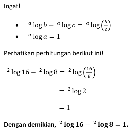 Sederhanakanlah! ^(2)log16−^(2)log8...