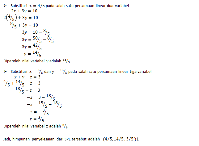 Tentukan himpunan penyelesaian dari SPL berikut