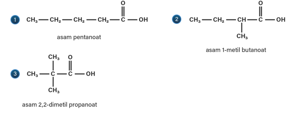 isomeri dari senyawa C5H10O2 adalah ......