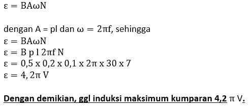 sebuah generator memiliki kumparan dengan ukuran p...