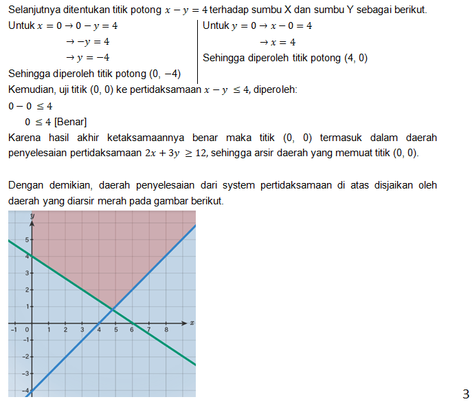 Tentukan nilai himpunan Penyelesaian dari 2x+3y ≥1...