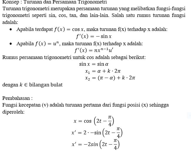 Sebuah objek bergerak yang pergerakannya dinyataka...