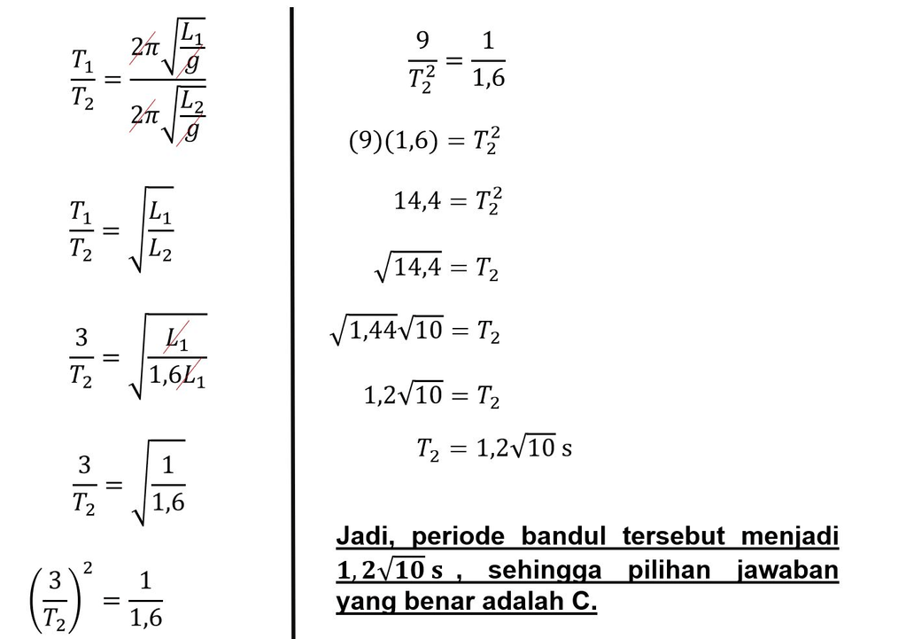 Periode suatu bandul adalah 3 sekon. Periode bandu...