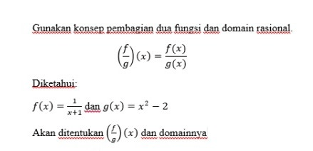 Fungsi f dan fungsi g ditentukan oleh rumus (x)=(1...