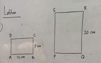 Jika persegi panjang ABCD dan PQRS sebangun, hitun...
