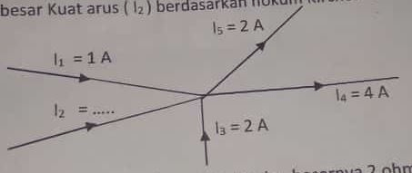 Tentukan besar kuat arus (I2) berdasarkan hokum Ki...