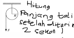 Sebuah katrol pejal homogen digantung pada sumbuny...