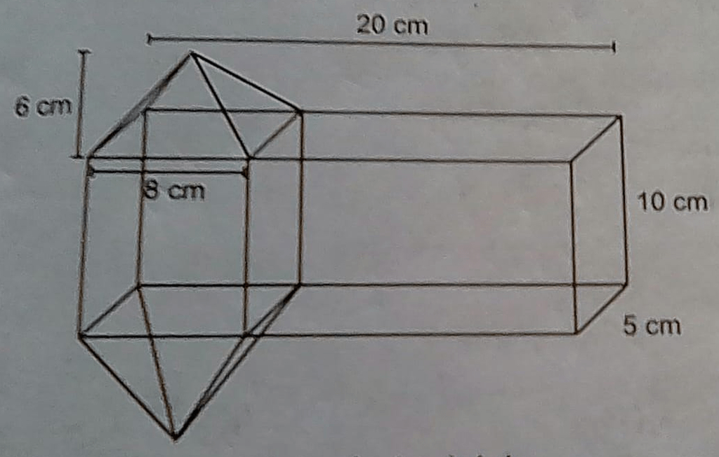 24. Perhatikan gambar berikut. Volume bangun terse...