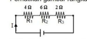 Perhatikan gambar rangkaian listrik berikut! Berik...