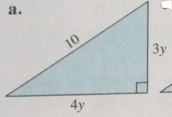 Hitunglah nilai y pada setiap segitiga sikusiku be...