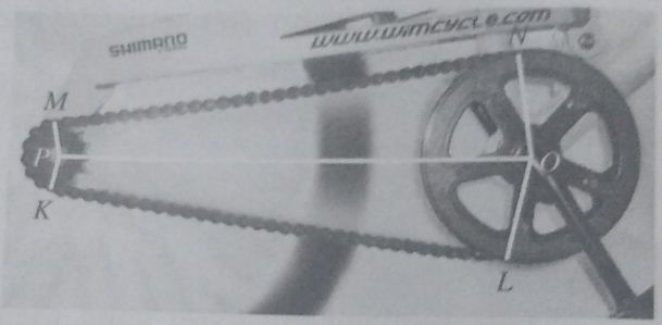 Pada gambar di atas, gir dan piringan gir sepeda b...