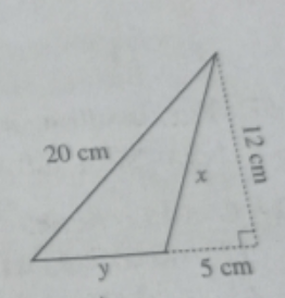 Hitunglah nilai x dan y pada setiap segitiga siku-...