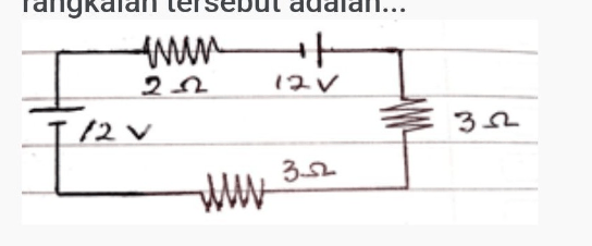 Dari gambar dibawah besar kuat arus pada rangkaian...