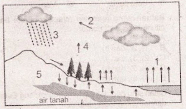 Proses penguapan (evaporasi) pada gambar di bawah ...