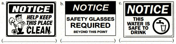 Observe the following notices. Then, explain the m...