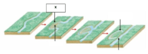 Perhatikan gambar proses pembentukan meander berik...