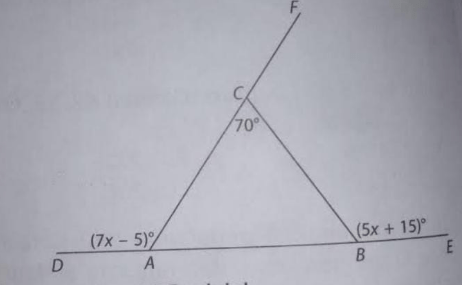 Perhatikan gambar berikut. Besar sudut ABC adalah ...