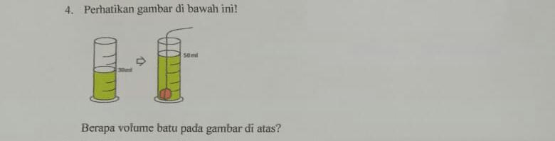 Perhatikan gambar di bawah ini! Berapa volume bat...