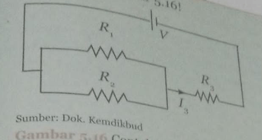 Perhatikan Gambar! Jika R1 = 3 ohm, R2 = 6 ohm, R3...