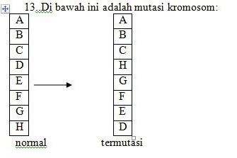 Di bawah ini adalah mutasi kromosom. Peristiwa mut...